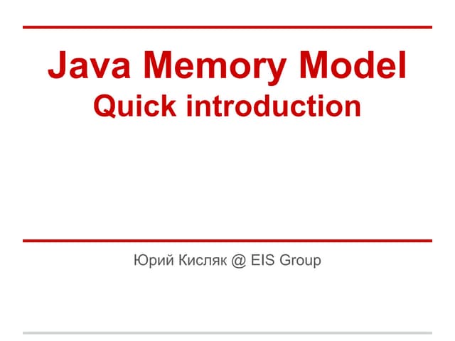 Java Memory Model Quick Introduction Pdf Programming Languages 5547