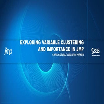 Exploring Variable Clustering And Importance In Jmp Ppt