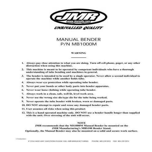 Jmr manual | PDF