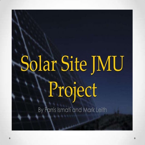 Solar panel project- project management | PPTX