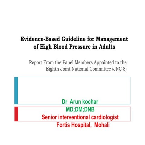 JNC 8 guideline to Management of Hypertension | PPTX