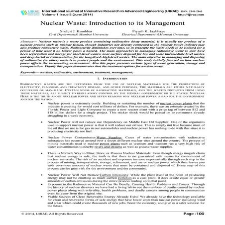 Nuclear Waste: Introduction to its Management | PDF