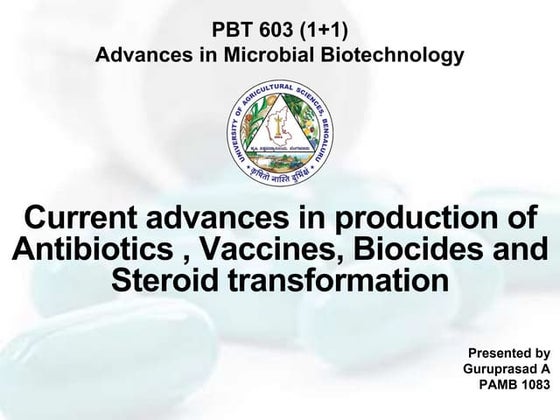 Production of-antibiotic ppt | PPTX