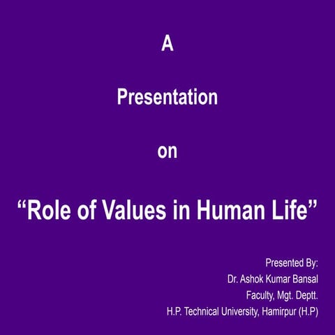 Human Values and Professional/Life Skills | PPT