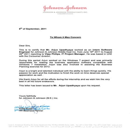 Johnson&Johnson Letter | PDF