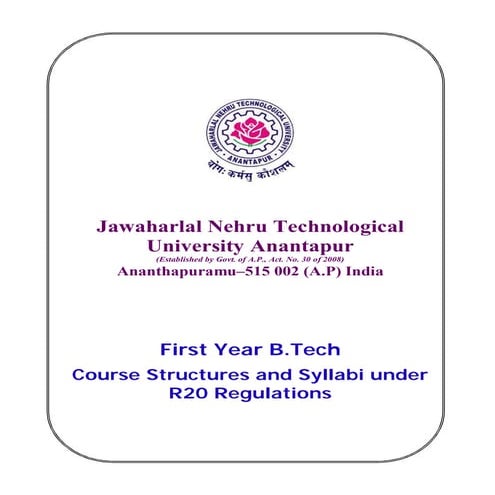 Jntua r20-b.tech-cse- ai--course-structure-2020-21. | PDF