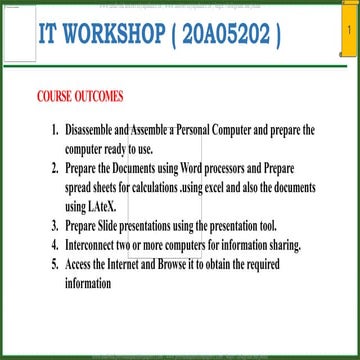 Jntua It Workshop Lab Presentation Pptpdf