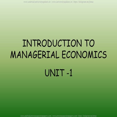 Managerial Economics & Financial Analysis Notes | PDF