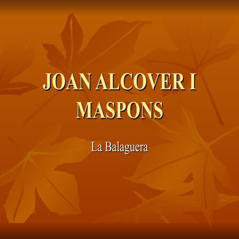 Joan alcover i maspons | PPT