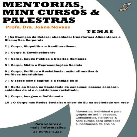 Mentorias, Mini-cursos e Palestras | PDF