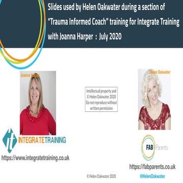 Trauma informed coach slides for Integrate Training from Helen Oakwater ...