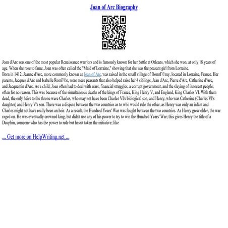 Joan Of Arc Biography | PPT