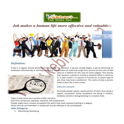 Job makes a human life more effective and valuable | DOCX | Resume ...