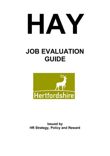 Hay method of job evaluation | PDF