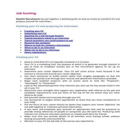 Job Hunting | PDF
