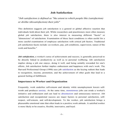 Job satisfaction-research-project-report | DOC