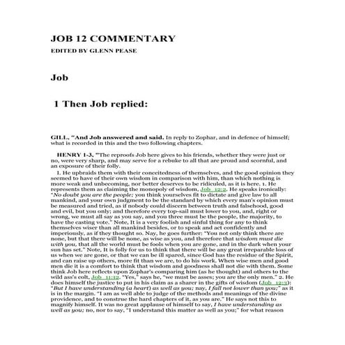 Job 12 commentary | PDF