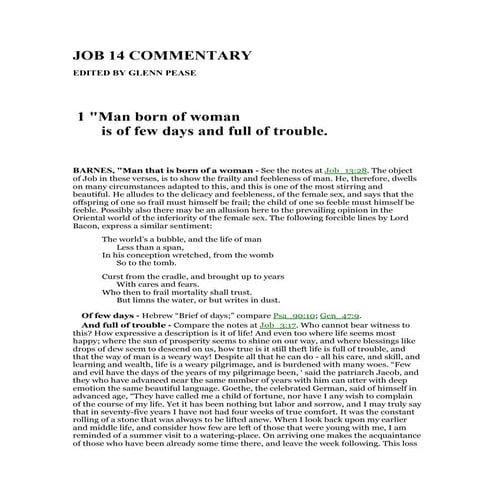 Job 14 commentary | PDF