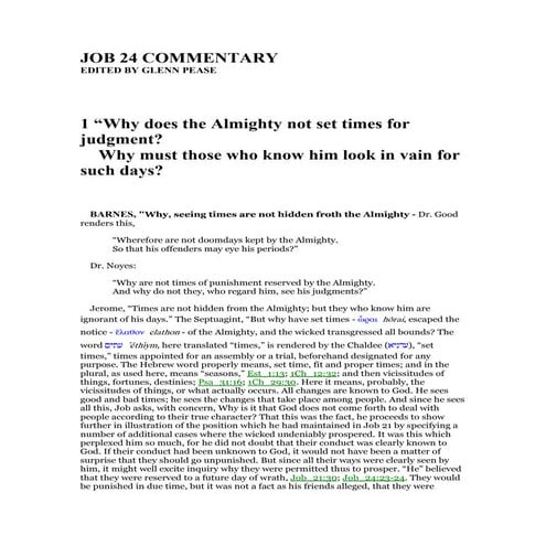 Job 24 commentary | PDF