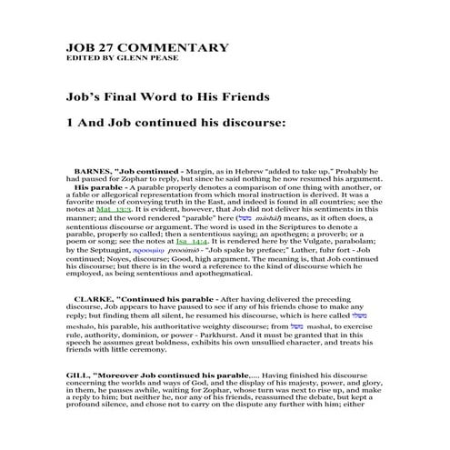 Job 27 commentary | PDF