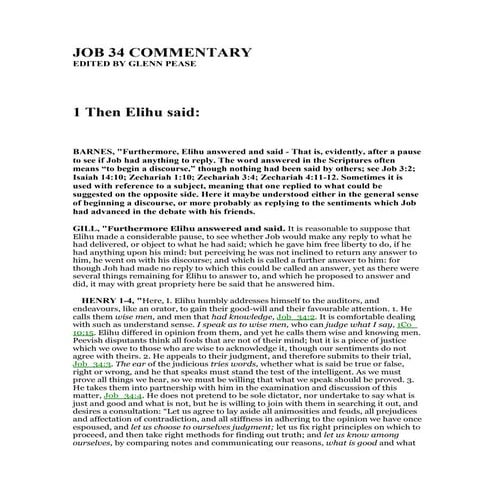 Job 34 commentary | PDF | Christianity | Religion & Spirituality