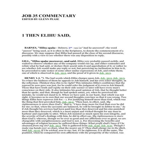 Job 35 commentary | PDF