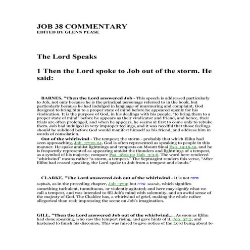 Job 38 commentary | PDF
