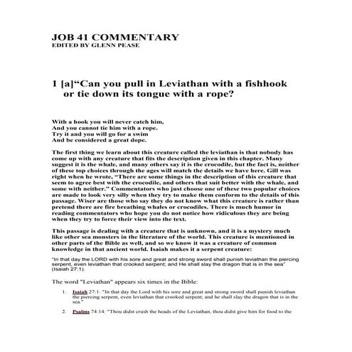 Job 41 commentary | PDF