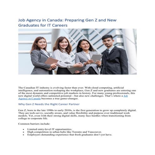 Job Agency in Canada- Preparing Gen Z and New Graduates for IT Careers.pdf