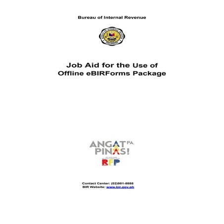Job aid for the use of offline e bir forms package | PDF