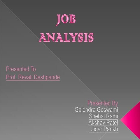 Job analysis | PPT