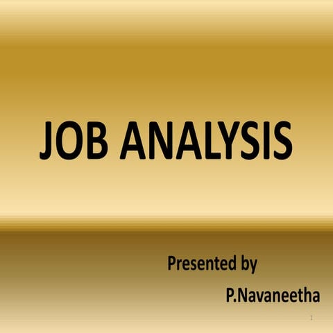 Job Analysis | PPT