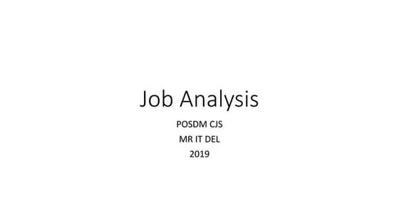 Job analysis HRM | PPTX