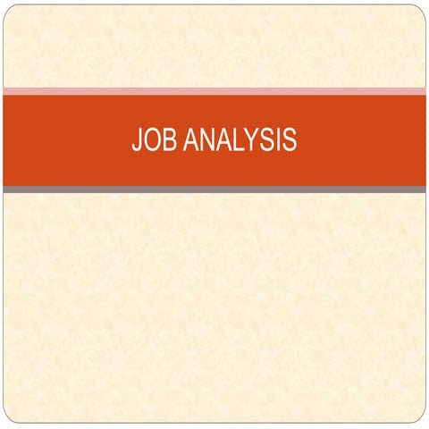 JOB ANALYSIS ppt for management students | PPTX