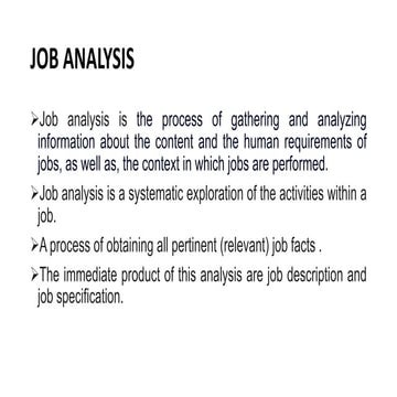 Job Analysis.pptx human resources management | PPTX