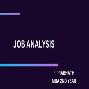 a study on job analysis mba human resource project | PPTX