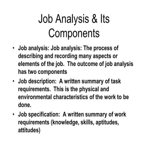 Job analysis in Human resources management | PPT