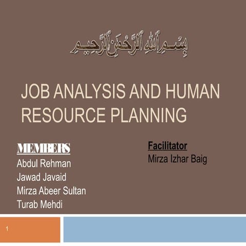 Job analysis & HR Planning (HRM) | PPT