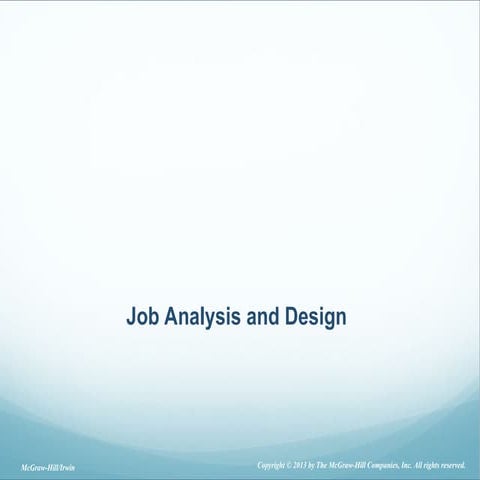 Job Analysis and Design - Human Resource ManagementBSBA | PPT
