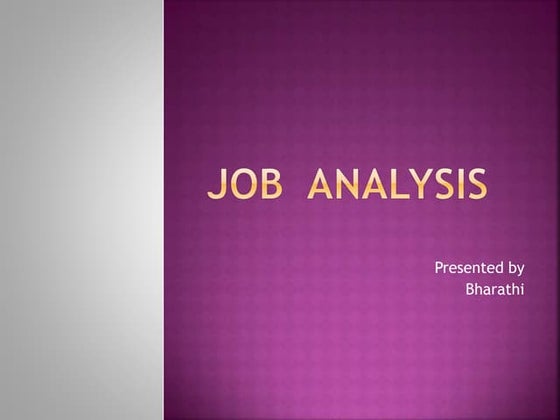 Hr jobanalysis | PPT