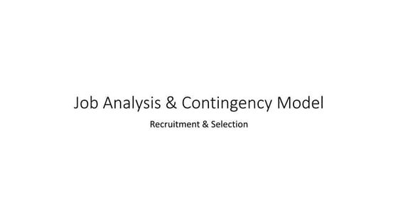 Job Analysis PPT | PPT