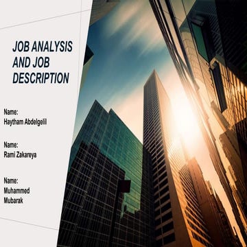Job analysis, Design, specification description and evaluation.pptx