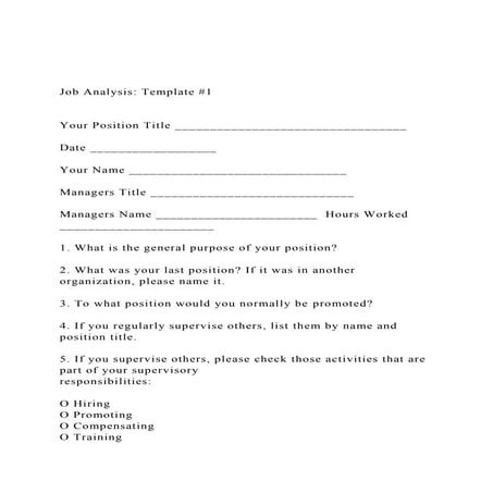 Job Analysis Template #1 Your Position Title ________.docx