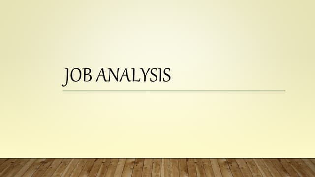 Job analysis and description | PPTX