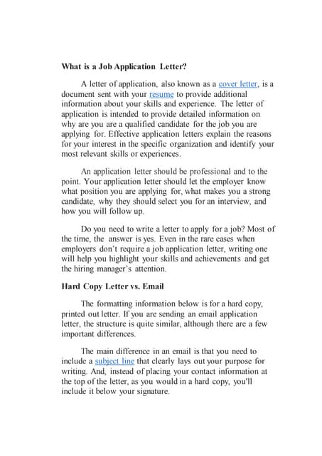 Employment Application Letter | PPTX | Desktop Publishing | Computer ...