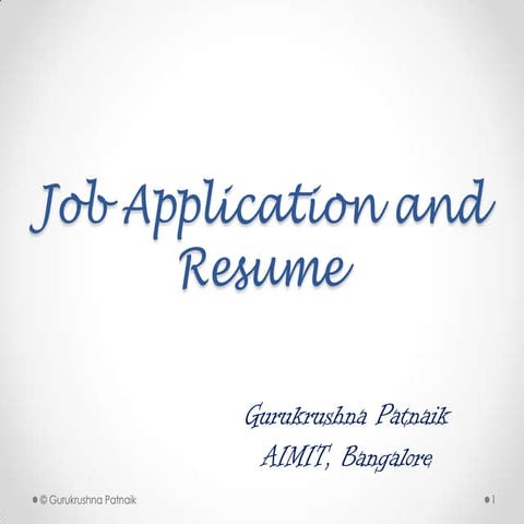 Job application & resume | PPT