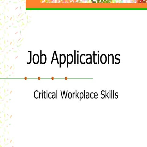 Job Applications | PPT | Resume Writing and Advice | Job Search