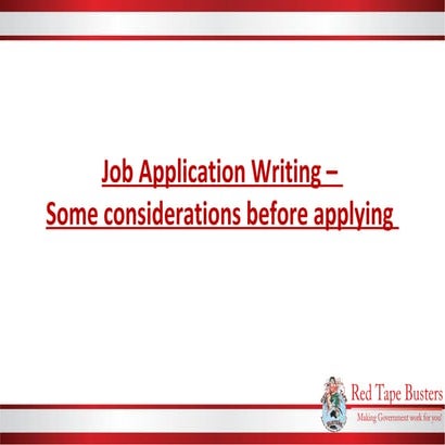 Job application writing – some considerations before applying | PPT