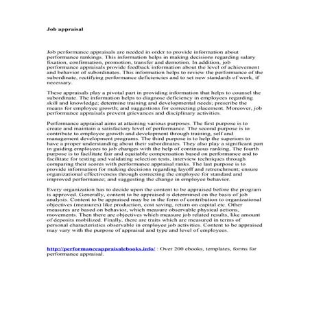 Job appraisal | PDF
