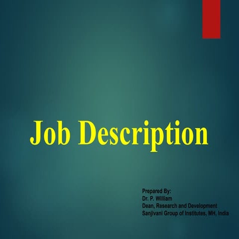 Job Description Presentation for Career Upliftment | PPT
